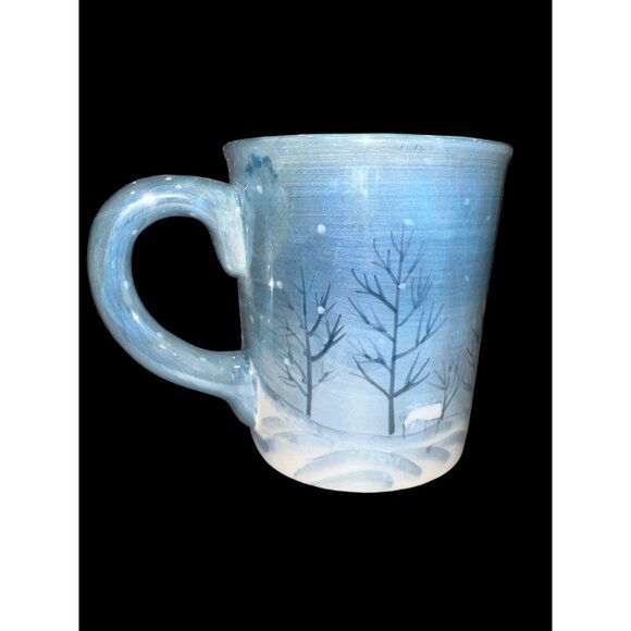 Dining | Vintage Atico High Gloss Metallic Snowy Christmas Scene Large ...